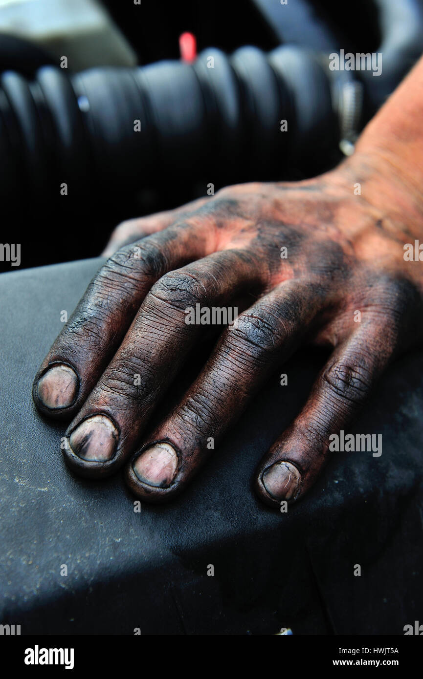 a person, a working, arm, black works, craftemployment, illegally ...