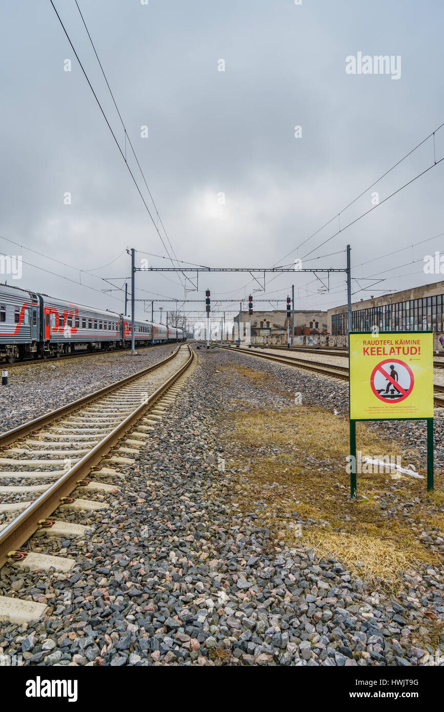 Railway station Estonia Tallinn Stock Photo - Alamy