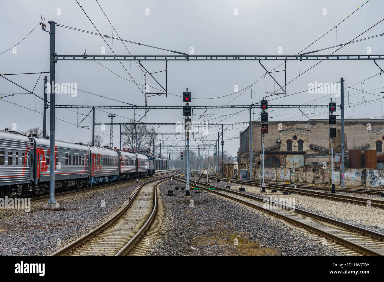 Railway station Estonia Tallinn Stock Photo - Alamy