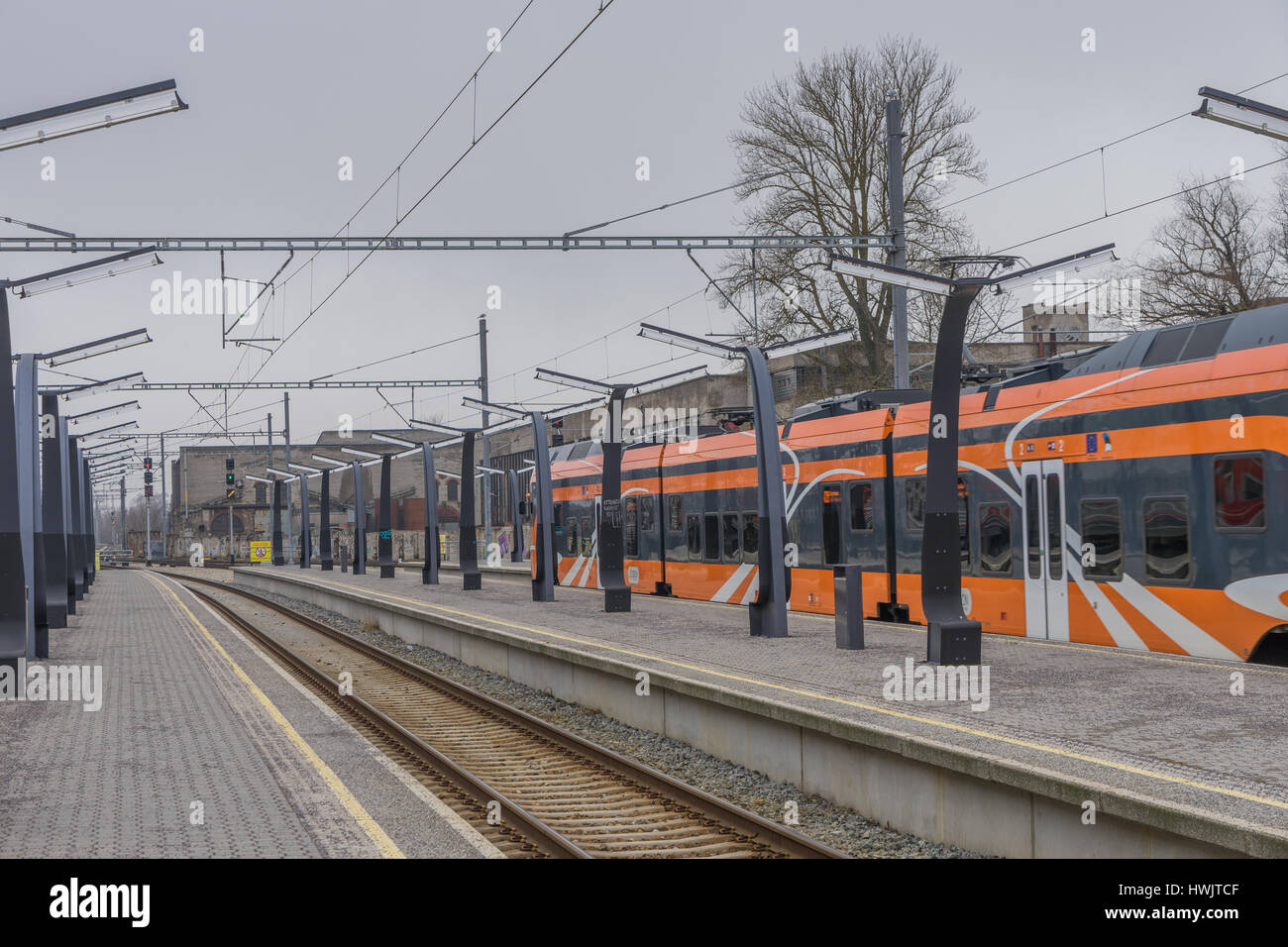 Railway station Estonia Tallinn Stock Photo - Alamy