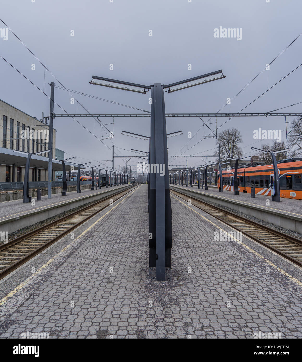 Railway station Estonia Tallinn Stock Photo - Alamy