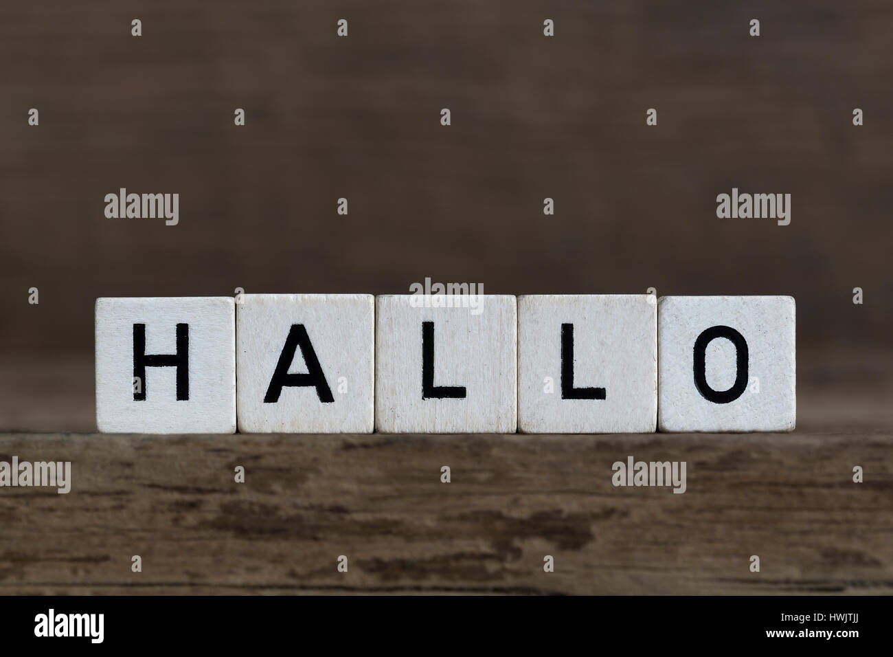 Hello with wooden letters hi-res stock photography and images - Alamy