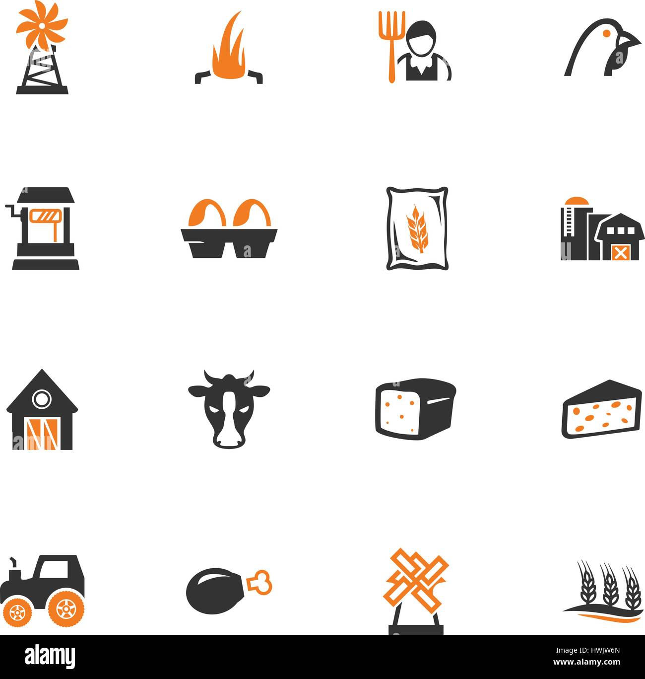 Agriculture and farming icon set for web sites and user interface Stock ...