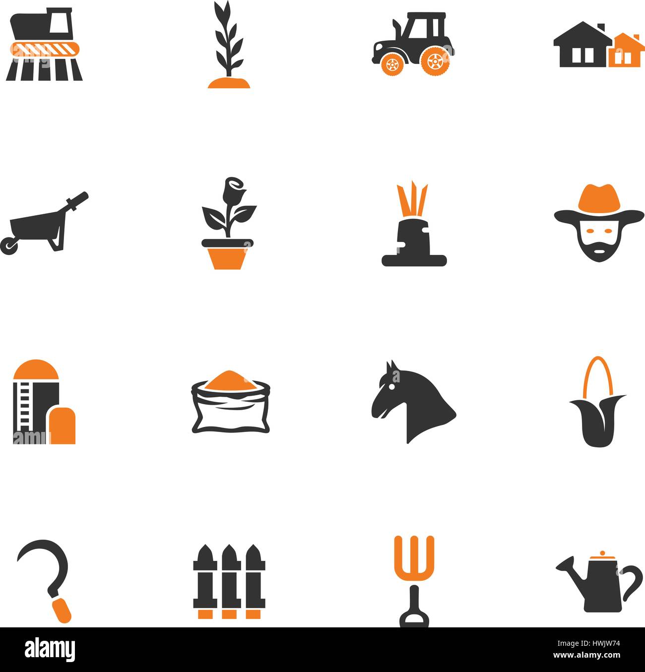 Agricultural icons set for web sites and user interface Stock Vector ...