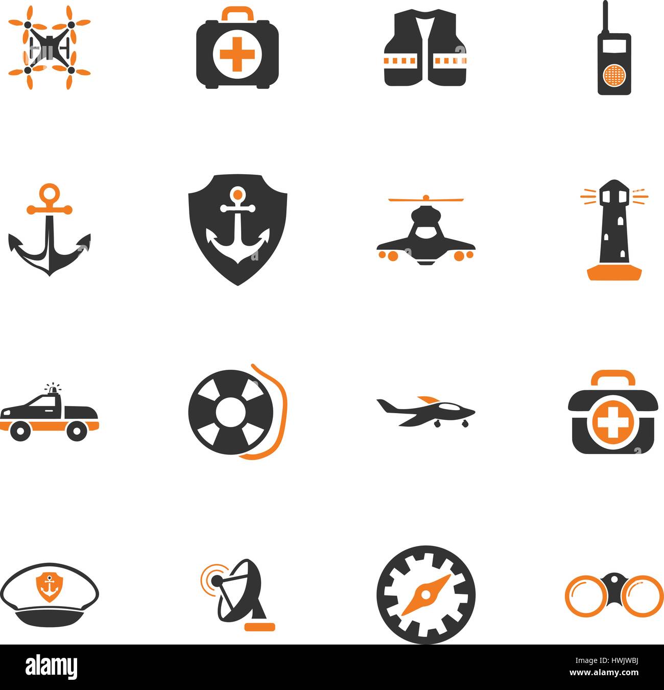 Coast Guard icon set for web sites and user interface Stock Vector ...