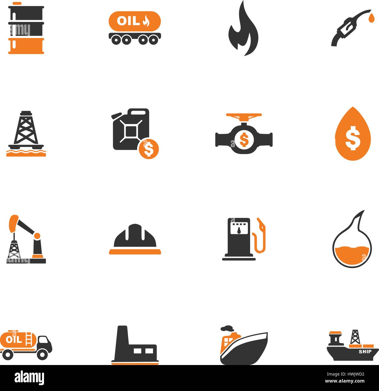 Extraction of oil icons set for web sites and user interface Stock ...