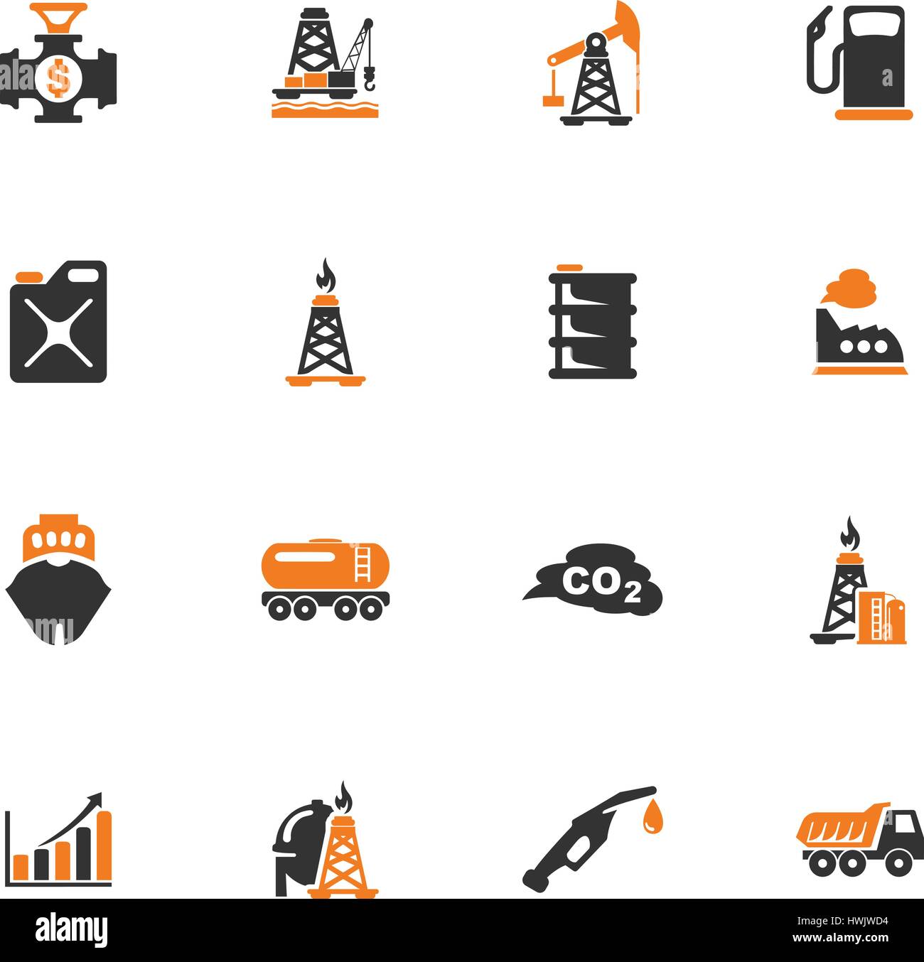 Extraction of oil icons set for web sites and user interface Stock ...