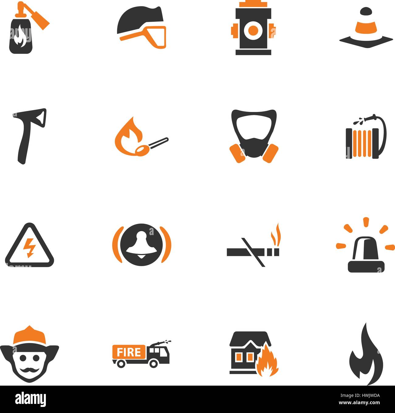 Fire brigade icons set for web sites and user interface Stock Vector ...