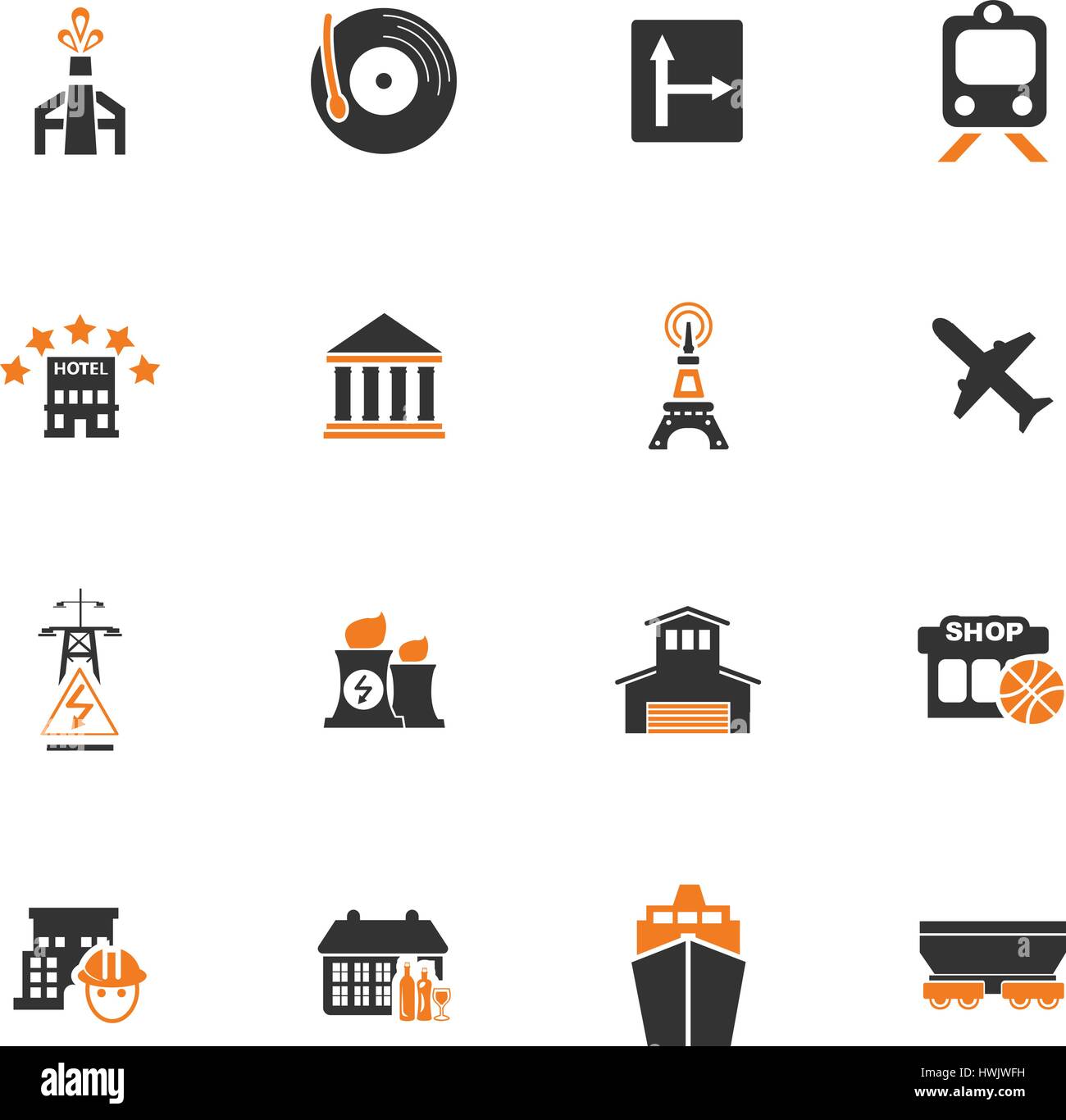 Infrastucture of the city icon set for web sites and user interface ...
