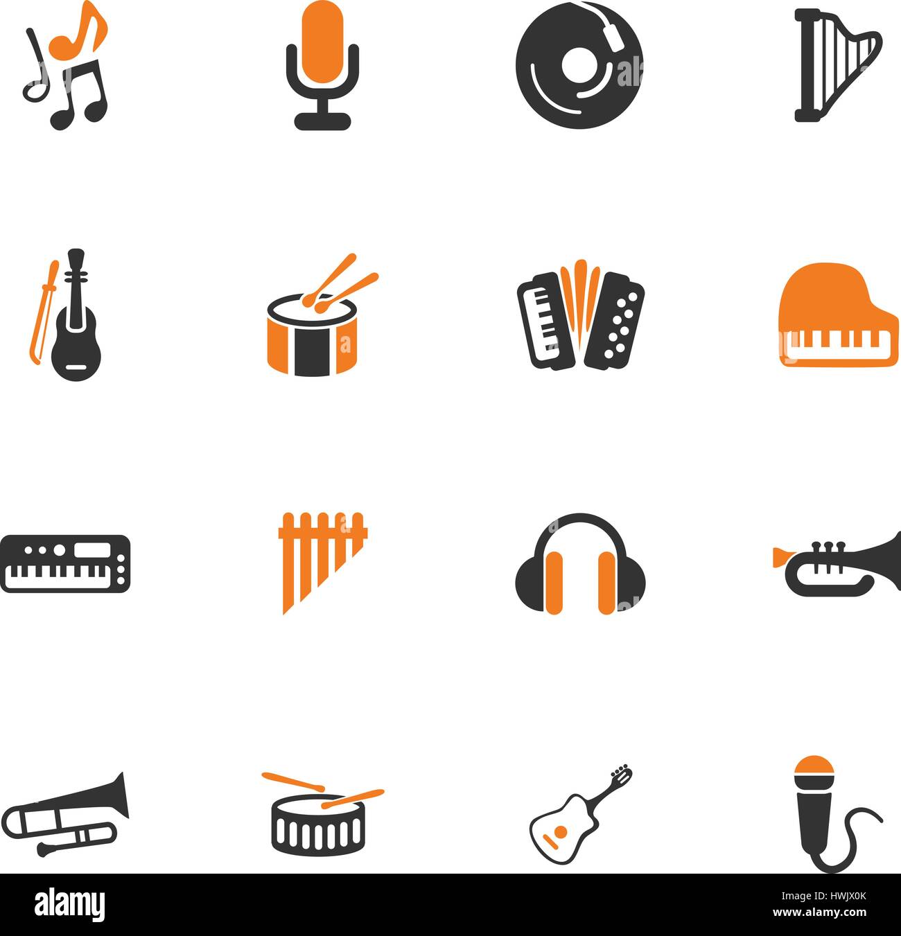 Music icon set for web sites and user interface Stock Vector Image ...