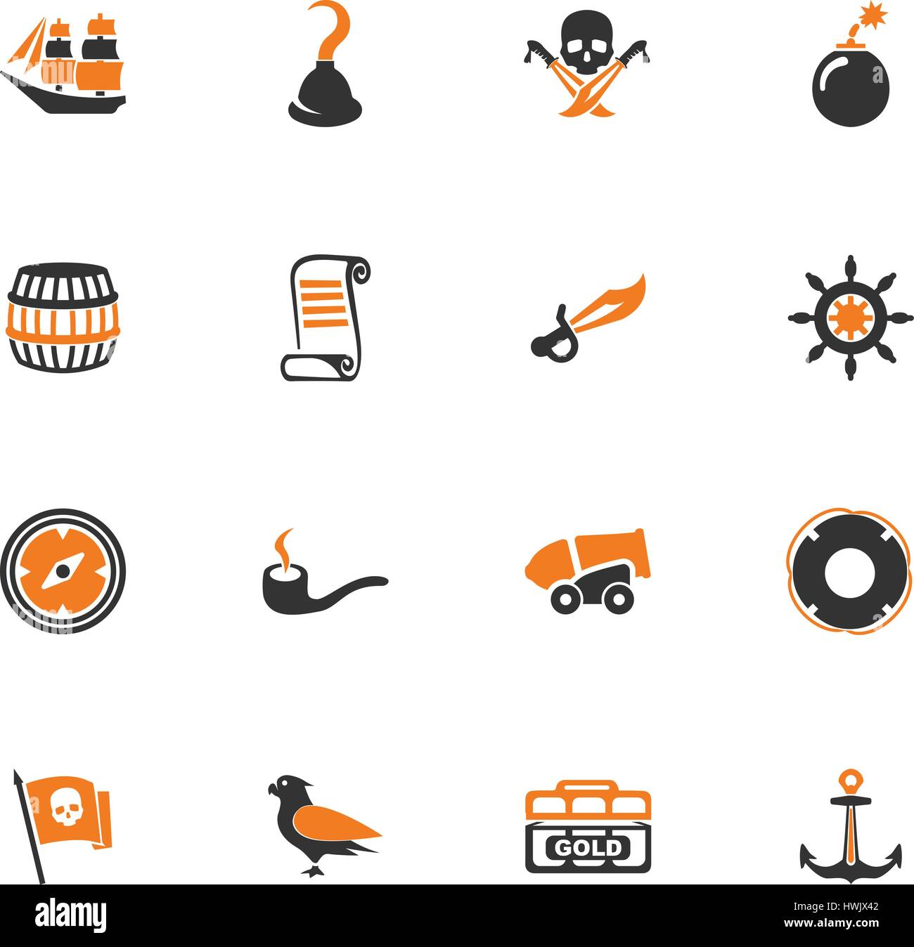 Pirates icon set for web sites and user interface Stock Vector Image ...