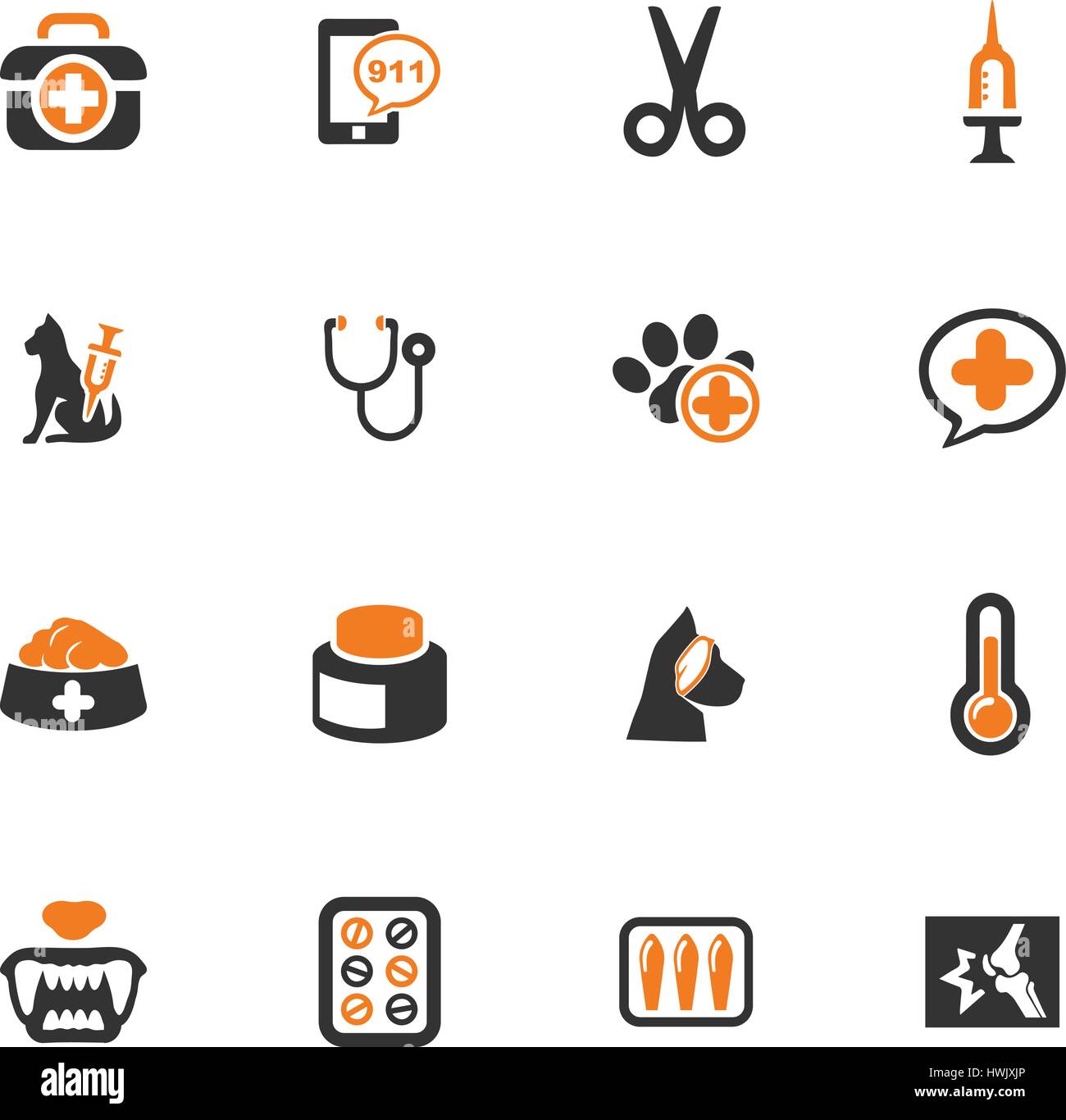 Veterinary clinic icon set for web sites and user interface Stock ...