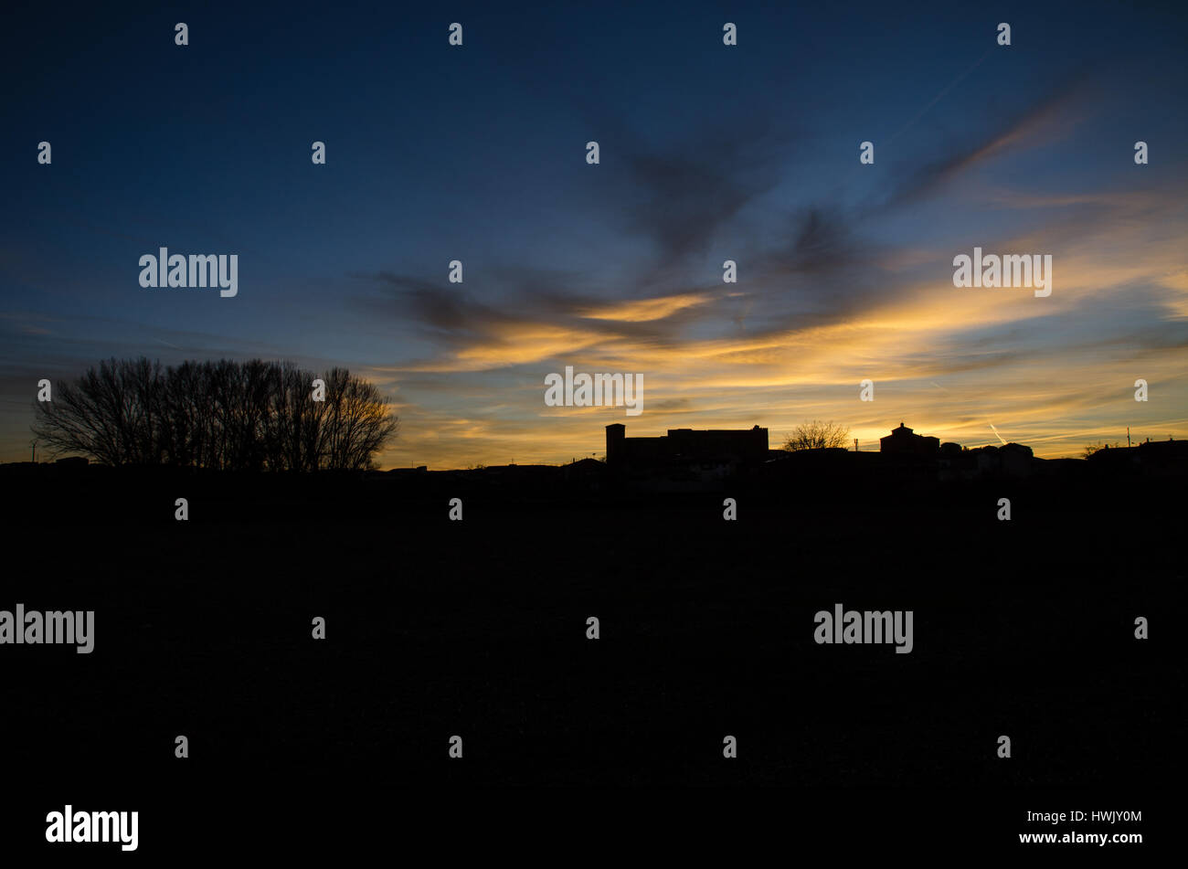Skyline of Cetina, Zaragoza (Spain), during the sunset Stock Photo - Alamy
