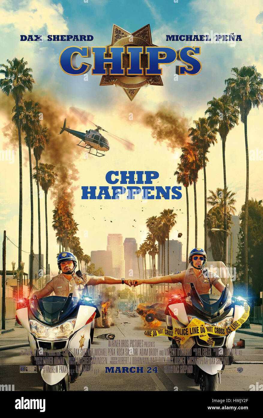 CHIPS, US poster, from left: Michael Pena, Dax Shepard, 2017. © Warner ...