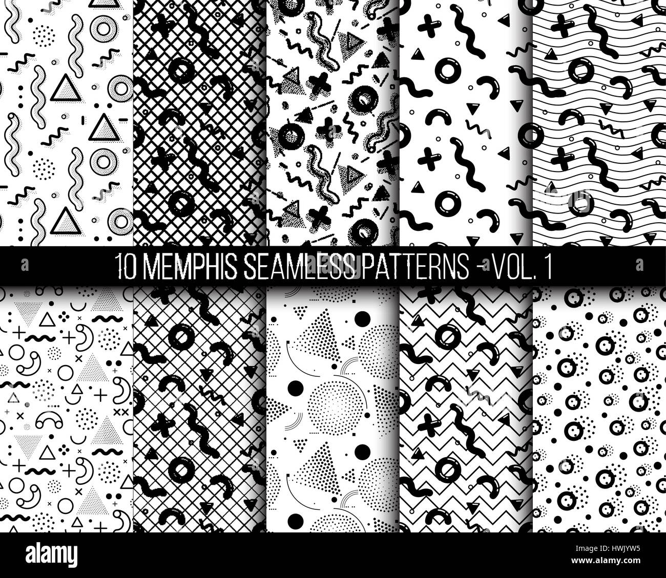 Memphis patterns background Black and White Stock Photos & Images - Alamy