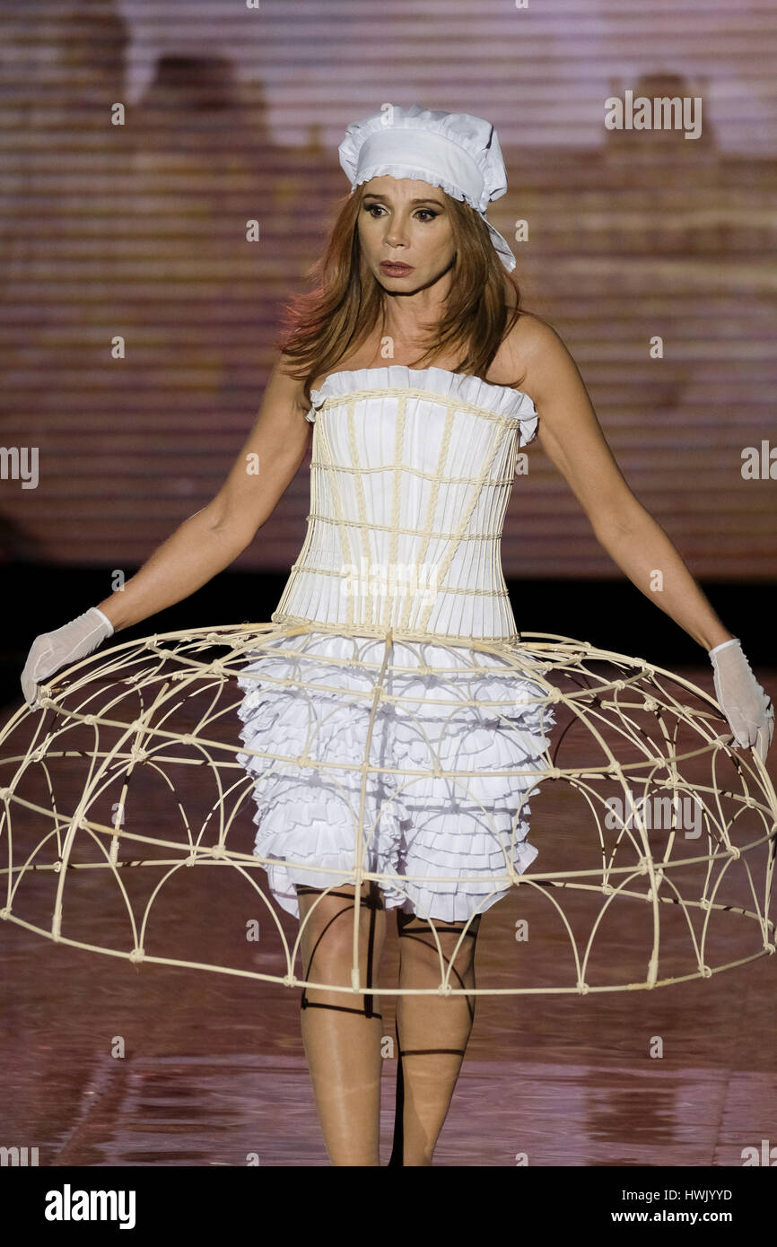 Actress Victoria Abril walks the runway at the Andres Sarda show during ...