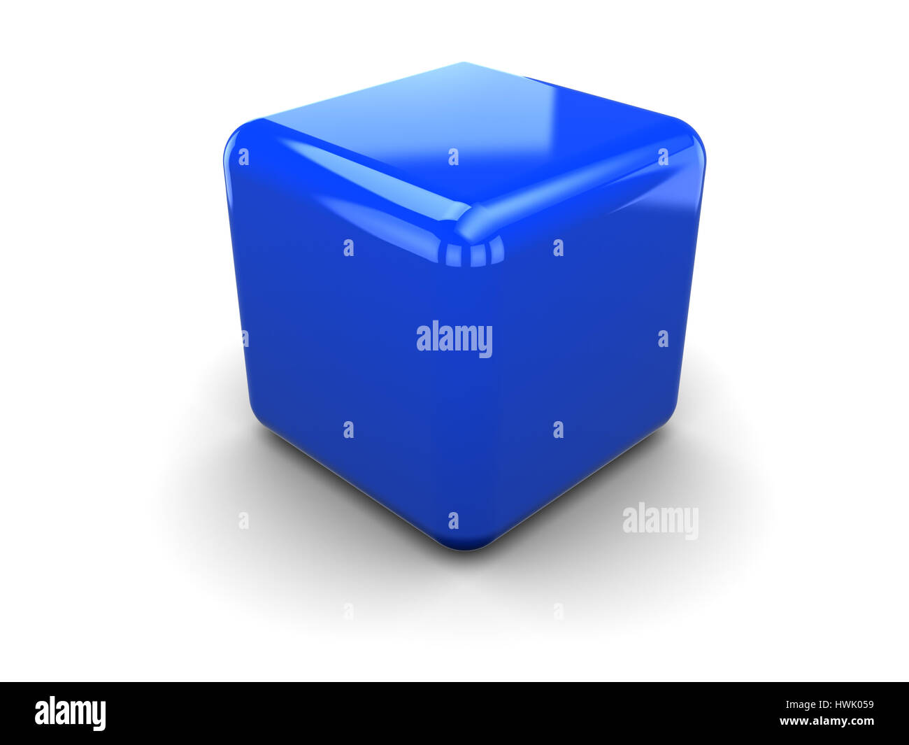 3d illustration of single plastic cube, over white background Stock ...