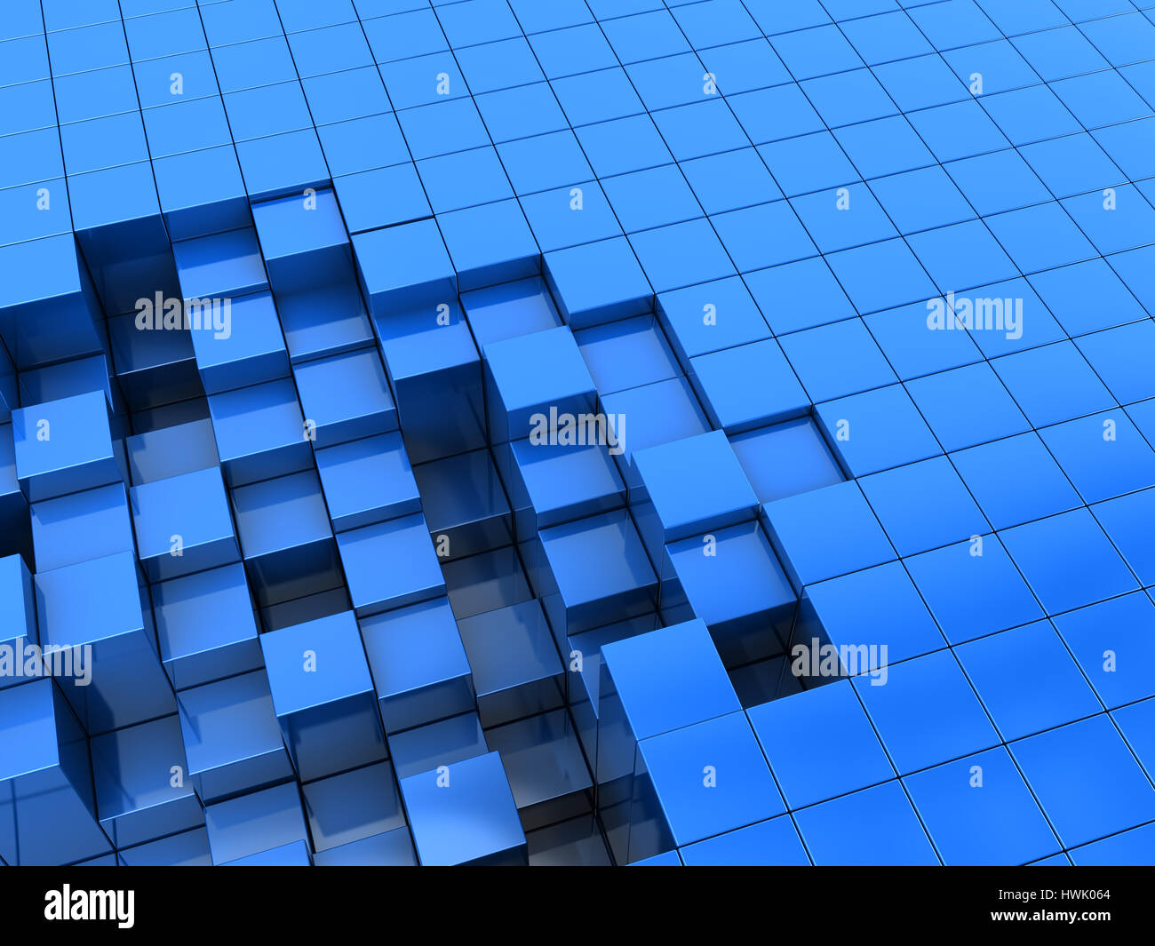 abstract 3d illustration of blue blocks background Stock Photo - Alamy