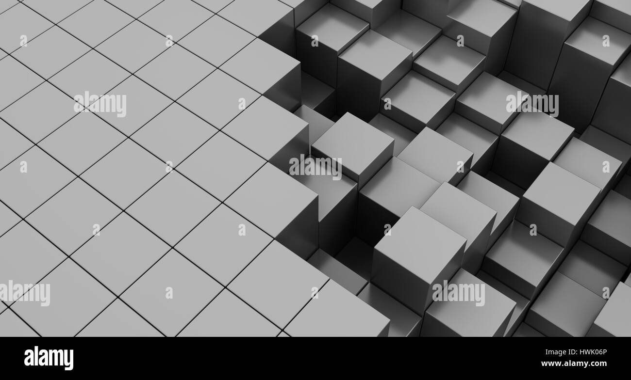 abstract 3d illustration of cubes background, gray colors Stock Photo ...