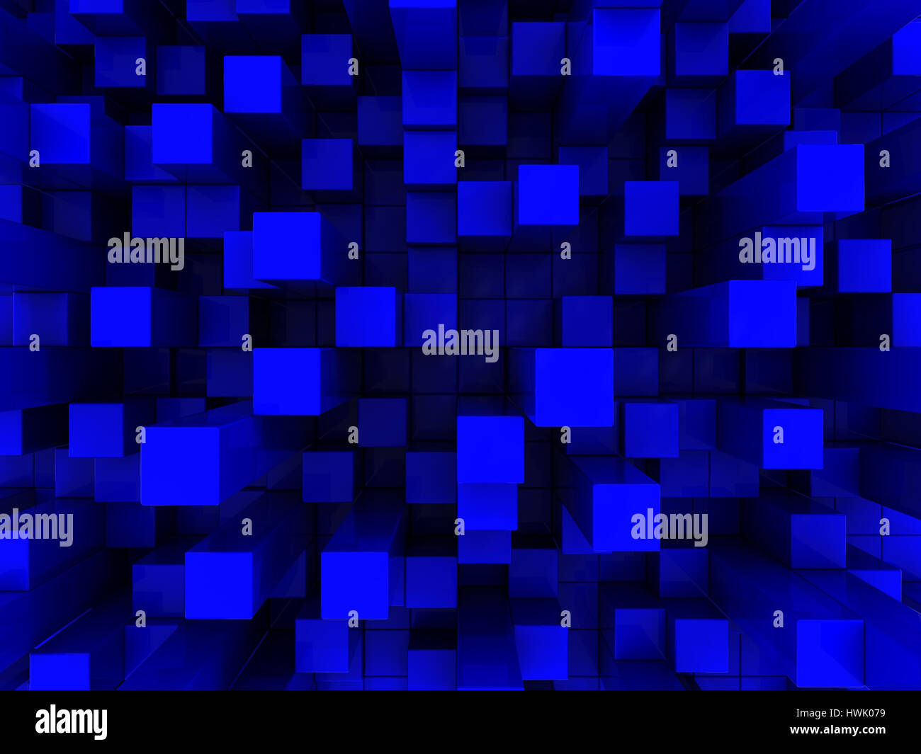 abstract 3d illustration of blue boxes background Stock Photo - Alamy