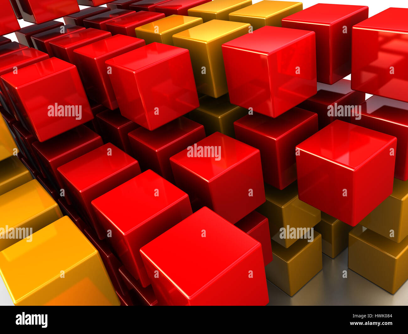 abstract 3d illustration of red and orange cubes background Stock Photo ...