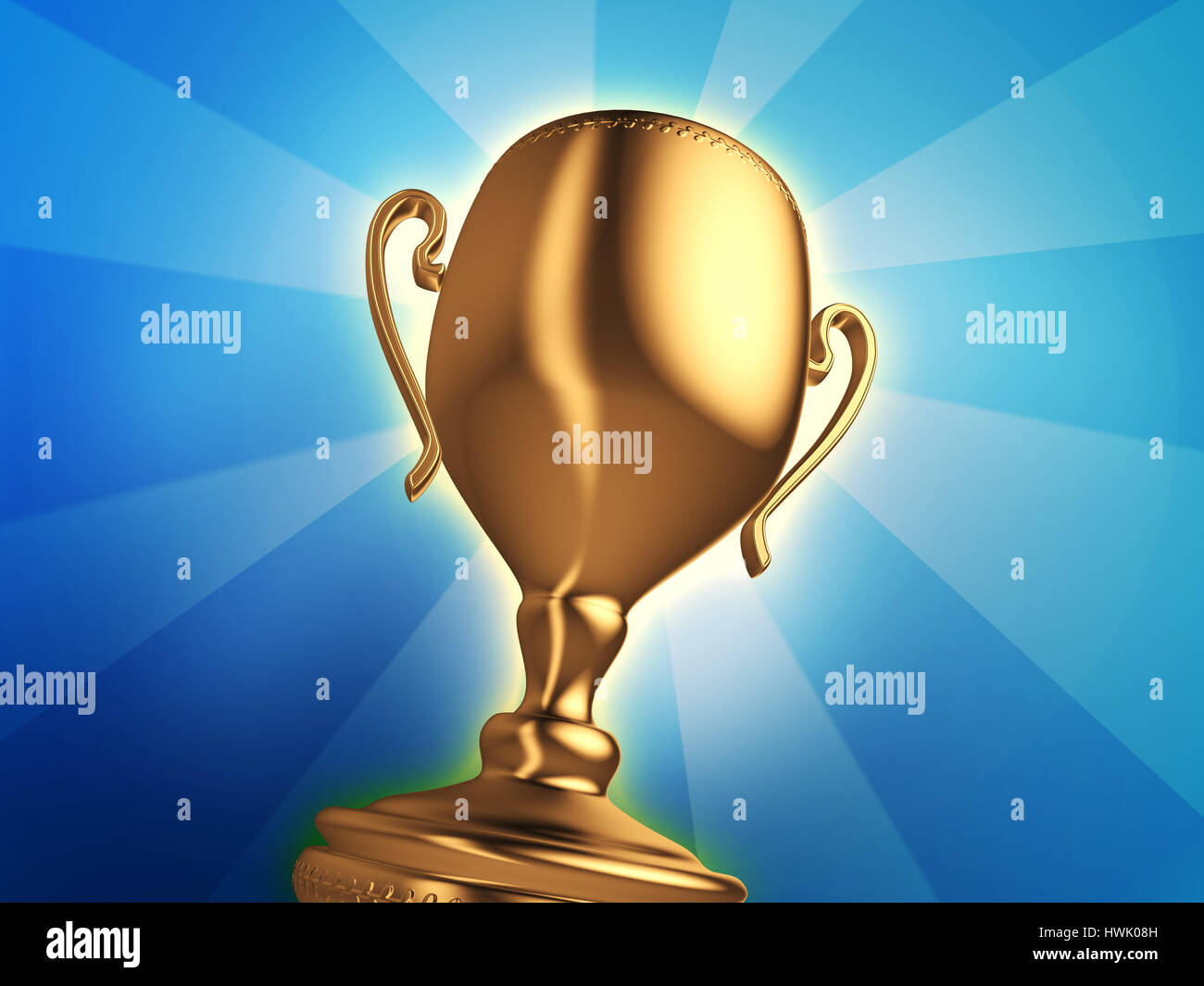 Cup trophy blue background hi-res stock photography and images - Alamy