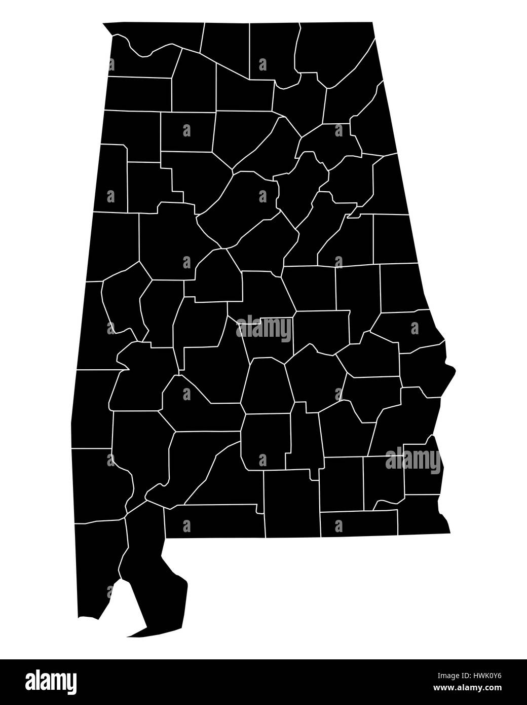Map alabama county map usa Black and White Stock Photos & Images - Alamy