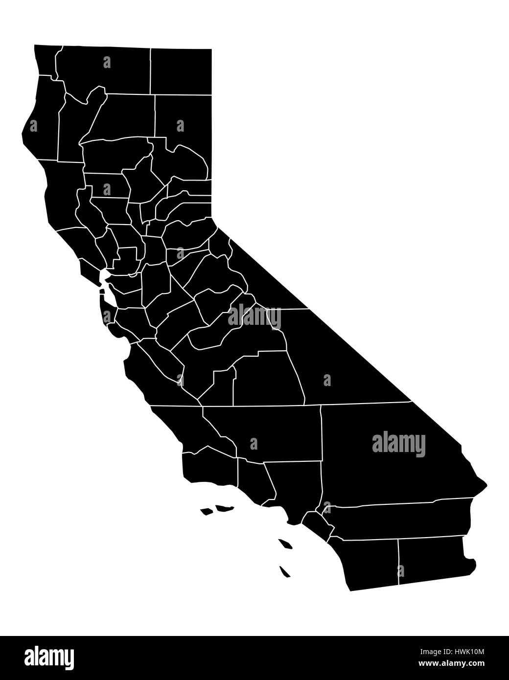 Map of California Stock Photo - Alamy