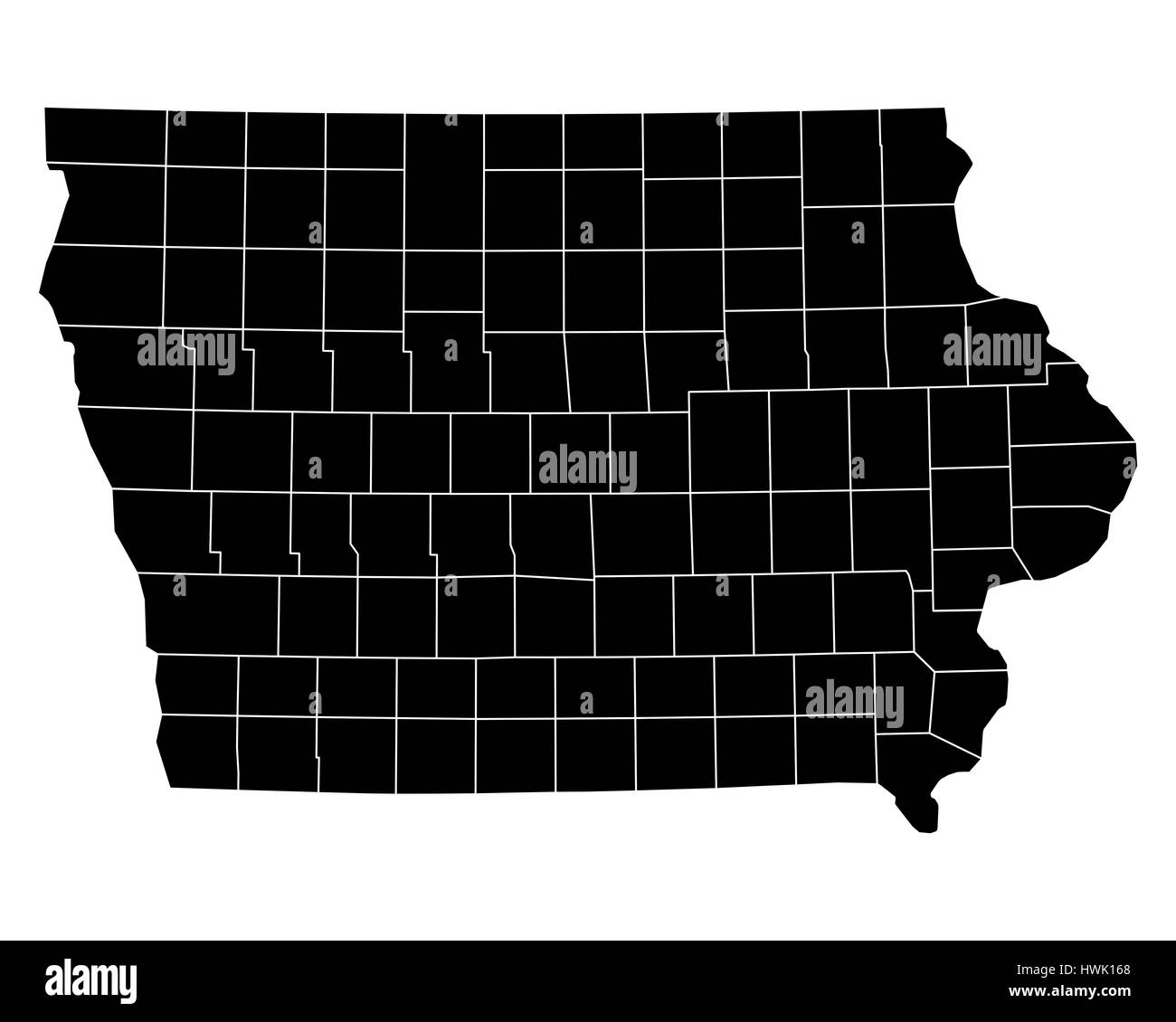 Map of Iowa Stock Photo - Alamy