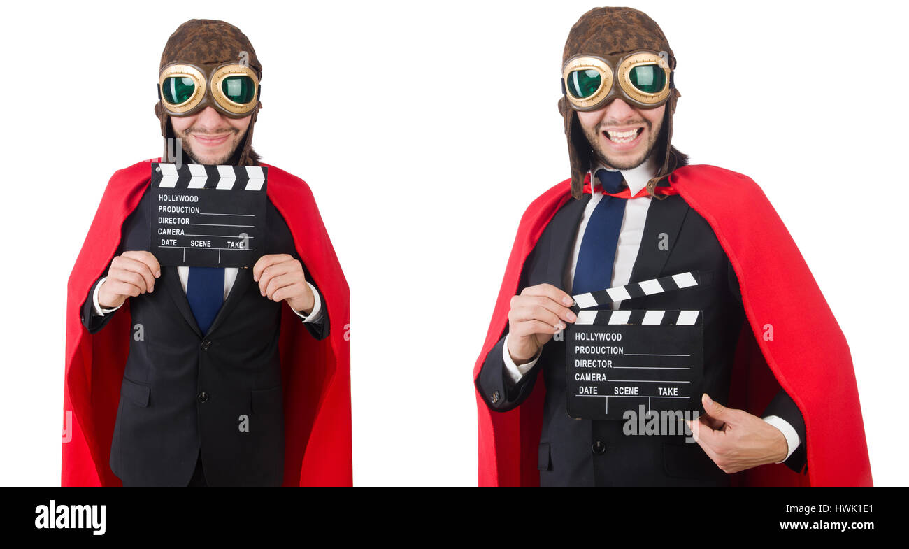 Man wearing red clothing in funny concept Stock Photo - Alamy