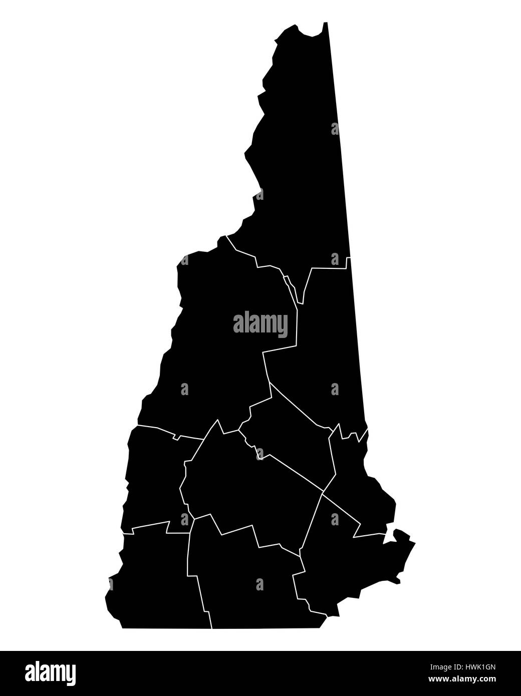 Map of New Hampshire Stock Photo - Alamy