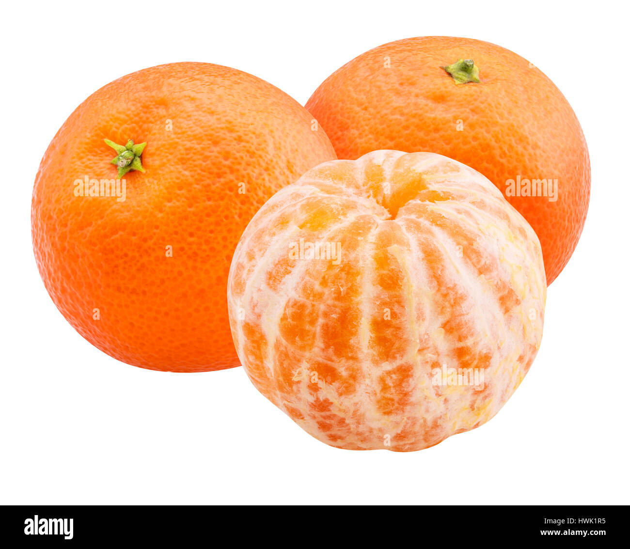 Mandarin orange fruit three Isolated on white background clipping path ...