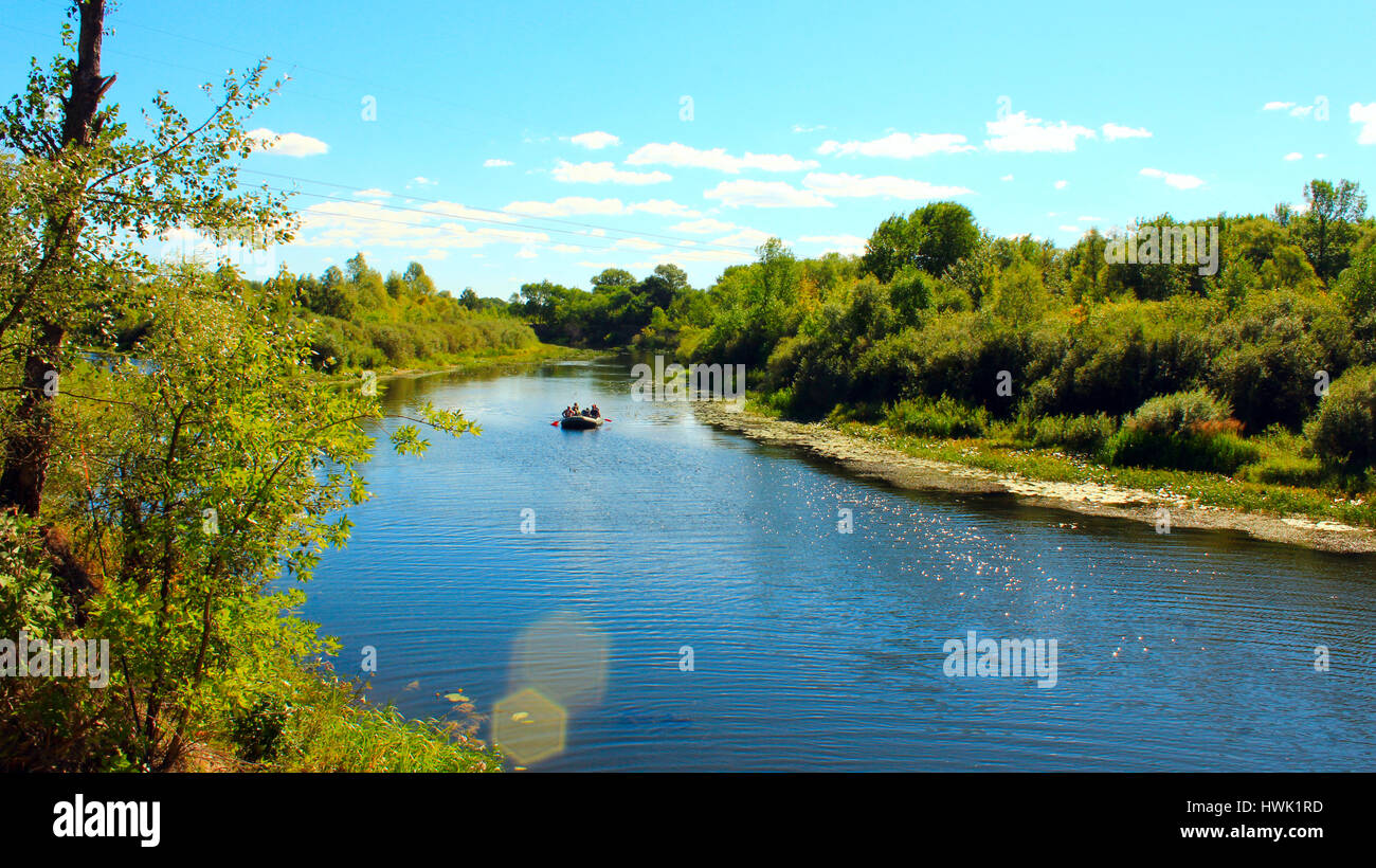 Beautiful landscape river canoe hi-res stock photography and images - Alamy