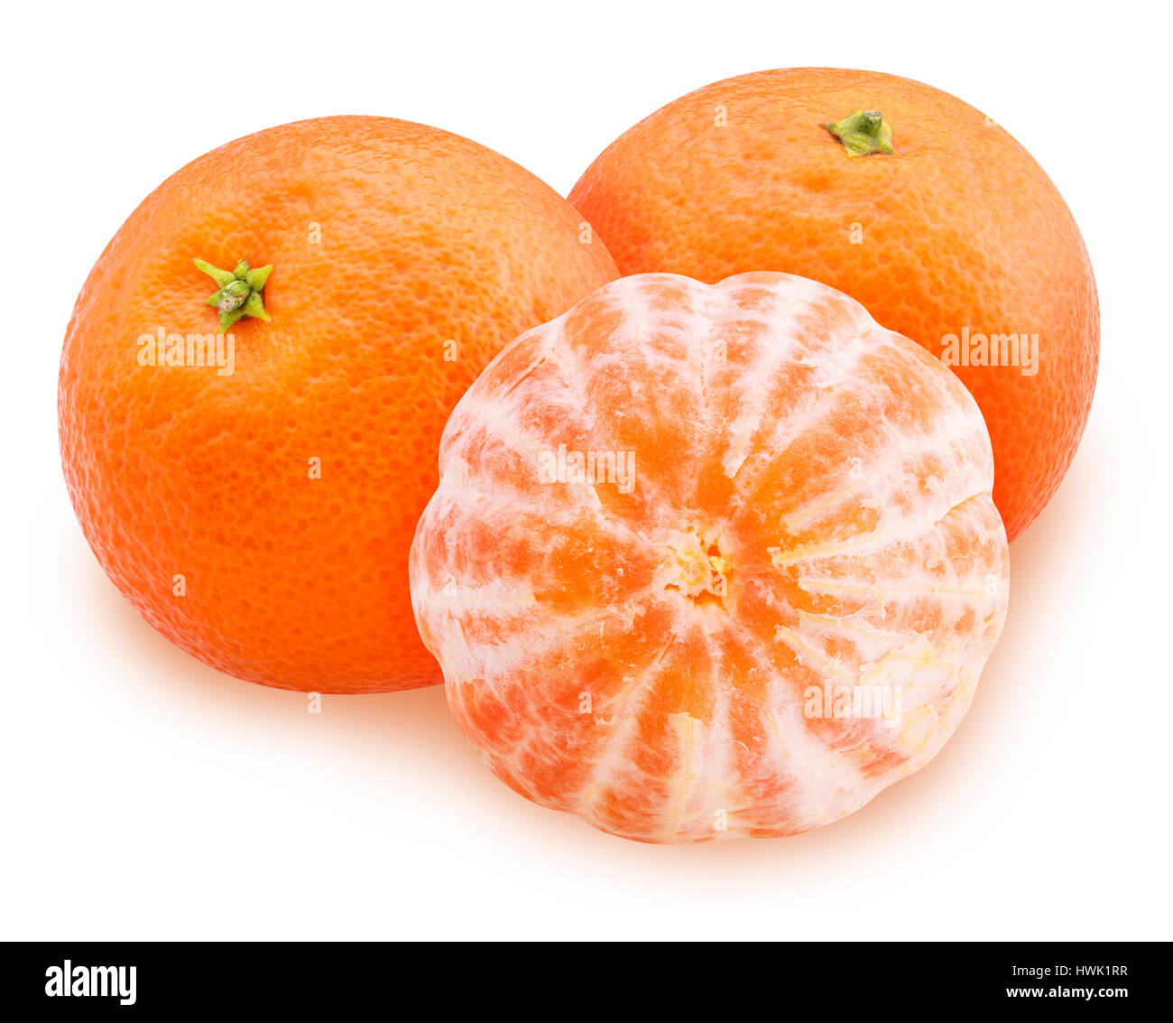 Mandarin orange fruit three Isolated on white background clipping path ...