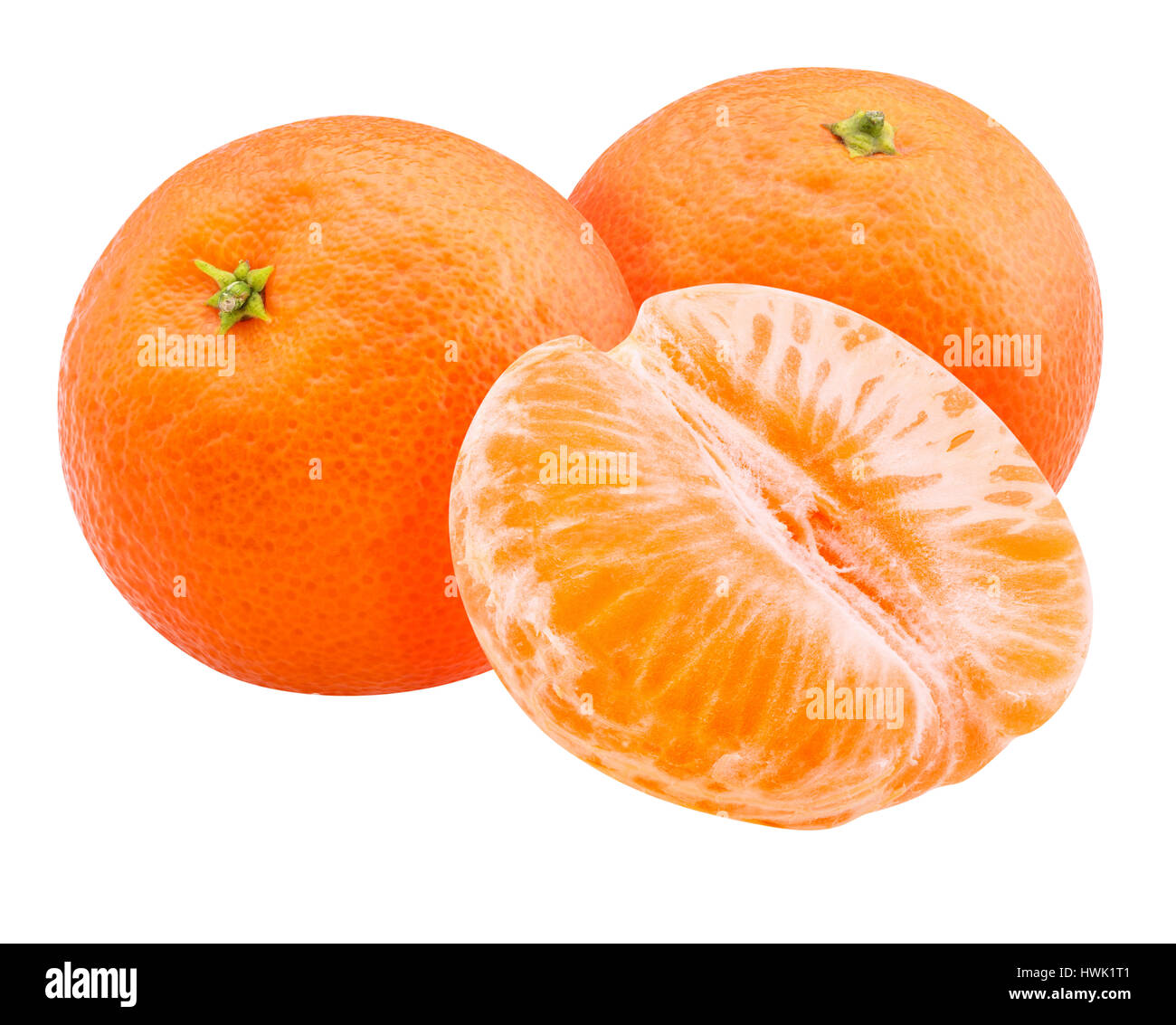 Mandarin orange fruit three Isolated on white background clipping path ...