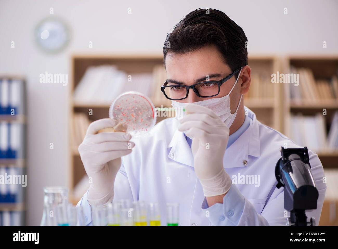Doctor studying virus bacteria in the lab Stock Photo - Alamy