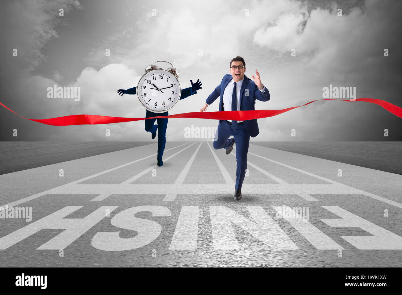 Runner finish line clock hi-res stock photography and images - Alamy