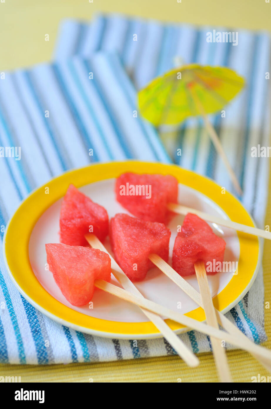 Red sweet watermelon hearts hi-res stock photography and images - Alamy
