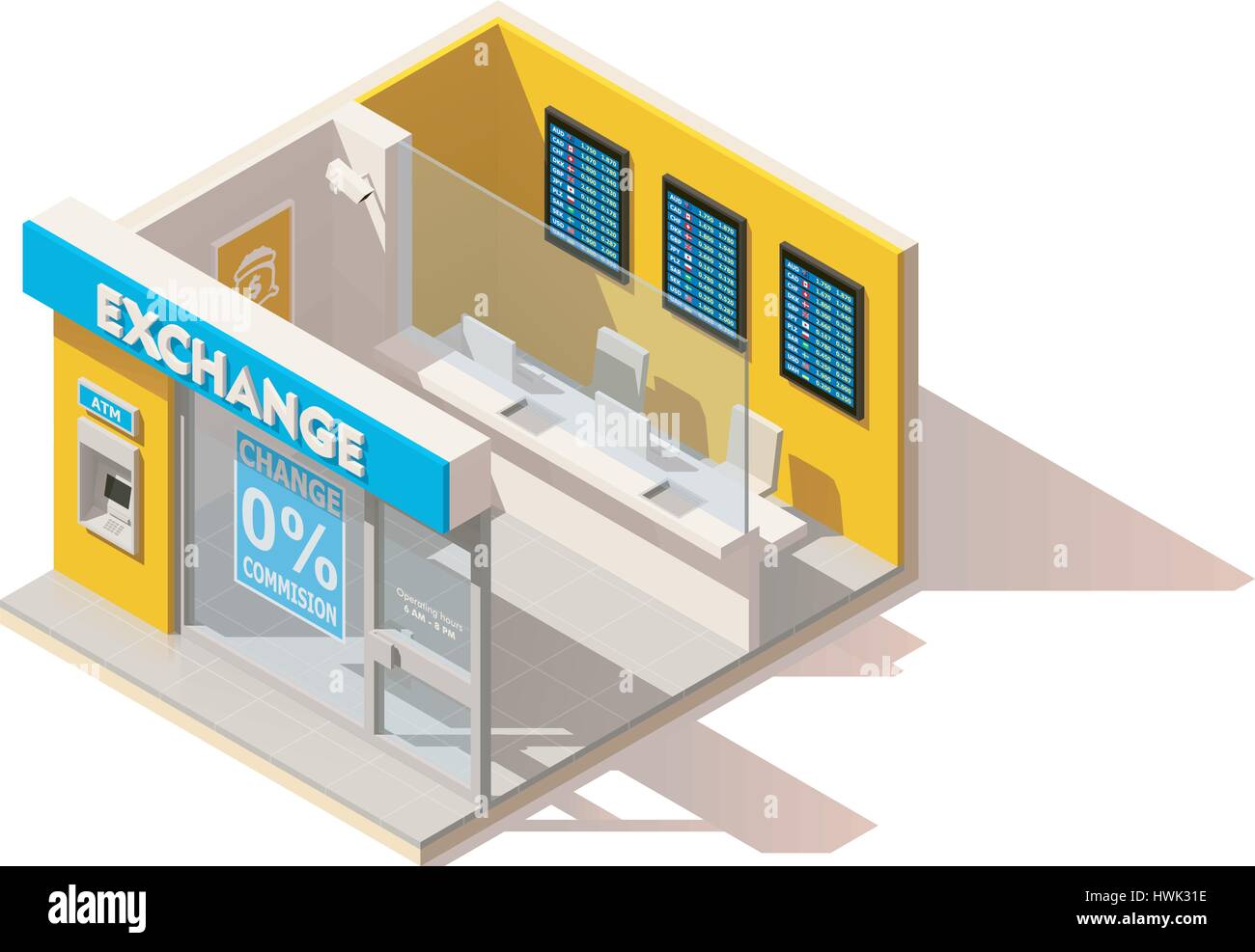 Currency exchange booth Stock Vector Images - Alamy