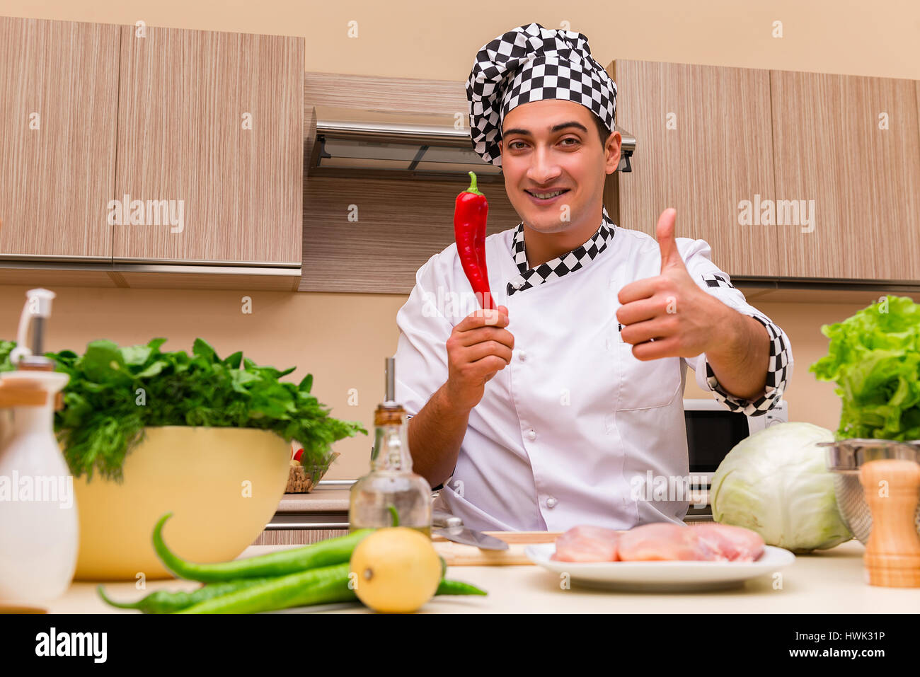 Male chef fruits vegetables in hi-res stock photography and images - Alamy