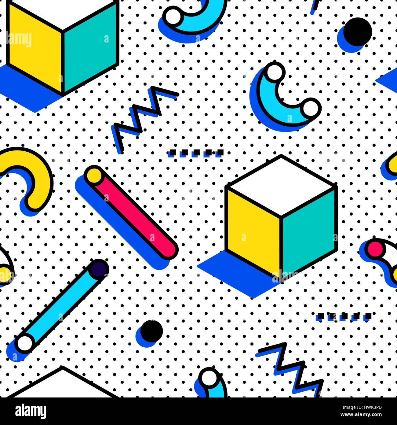 Seamless pattern in Memphis style Stock Vector Image & Art - Alamy