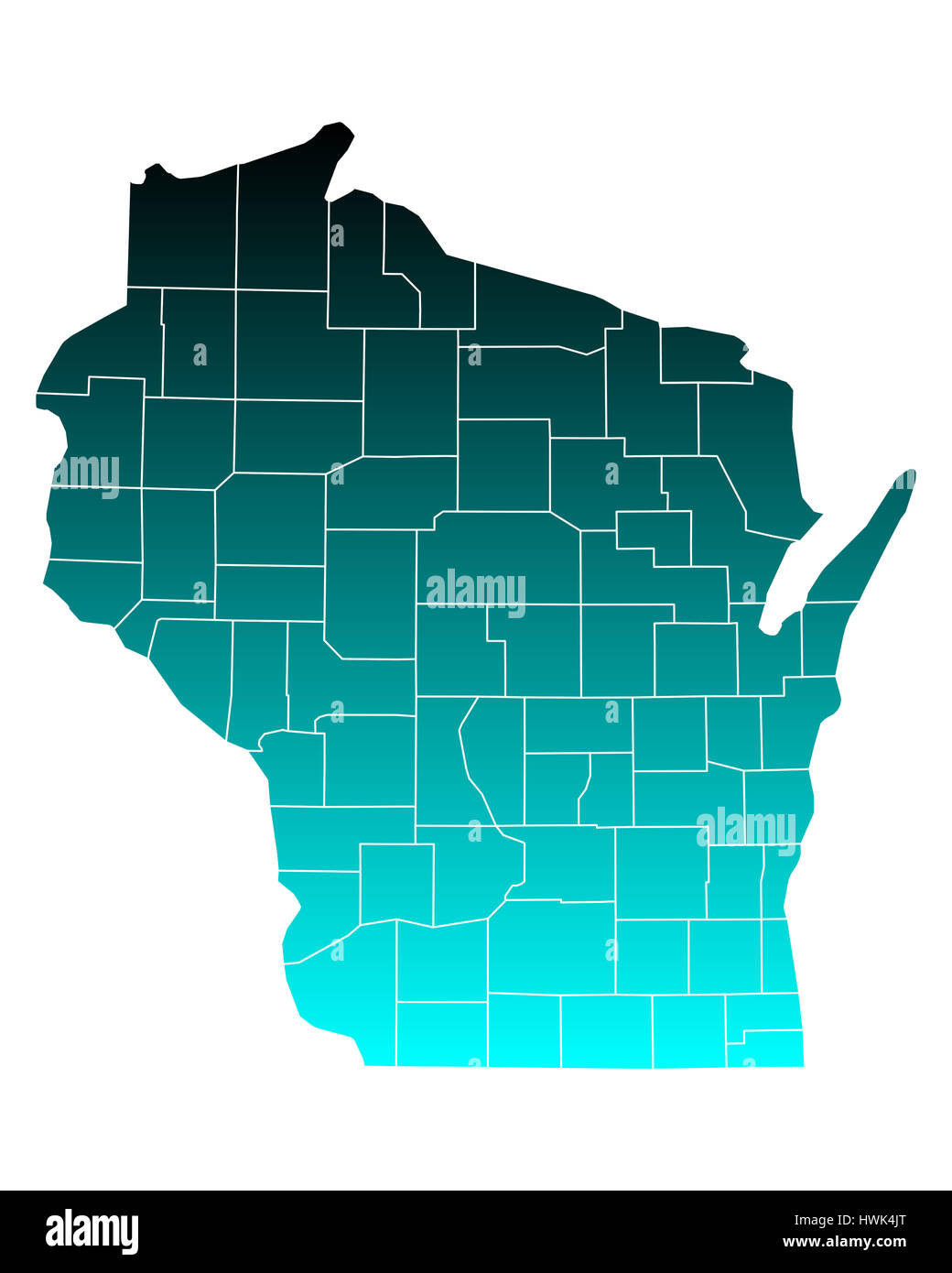 Map of Wisconsin Stock Photo - Alamy