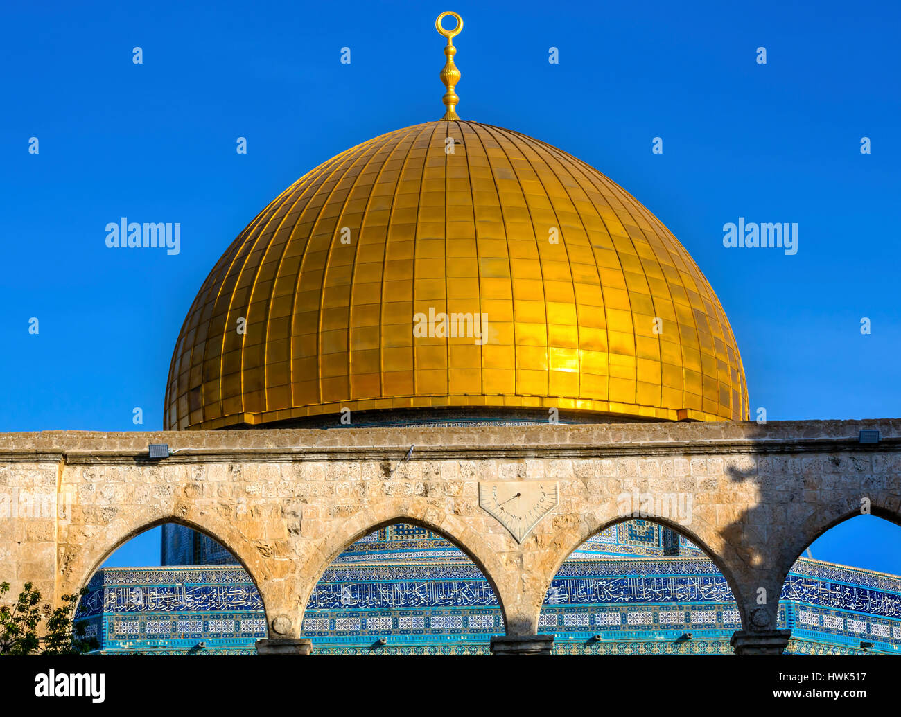 Dome of the Rock Islamic Mosque Temple Mount Jerusalem Israel. Built in ...
