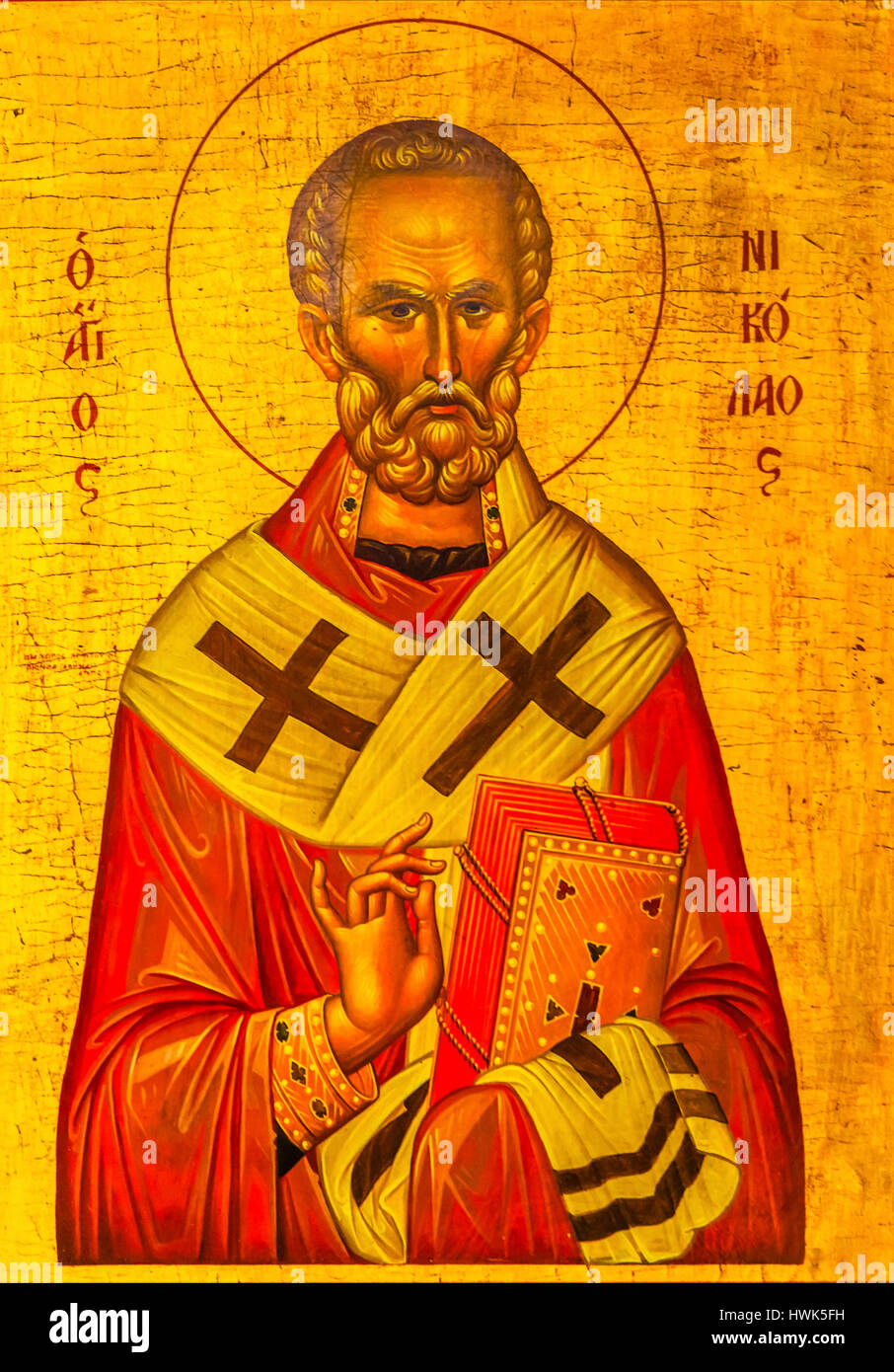 Saint Nicholas Golden Icon Saint George's Greek Orthodox Church Madaba ...