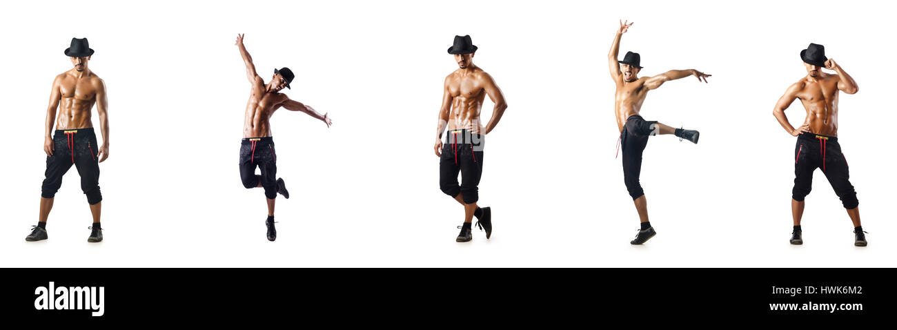 Collage of dancers isolated on white background Stock Photo - Alamy
