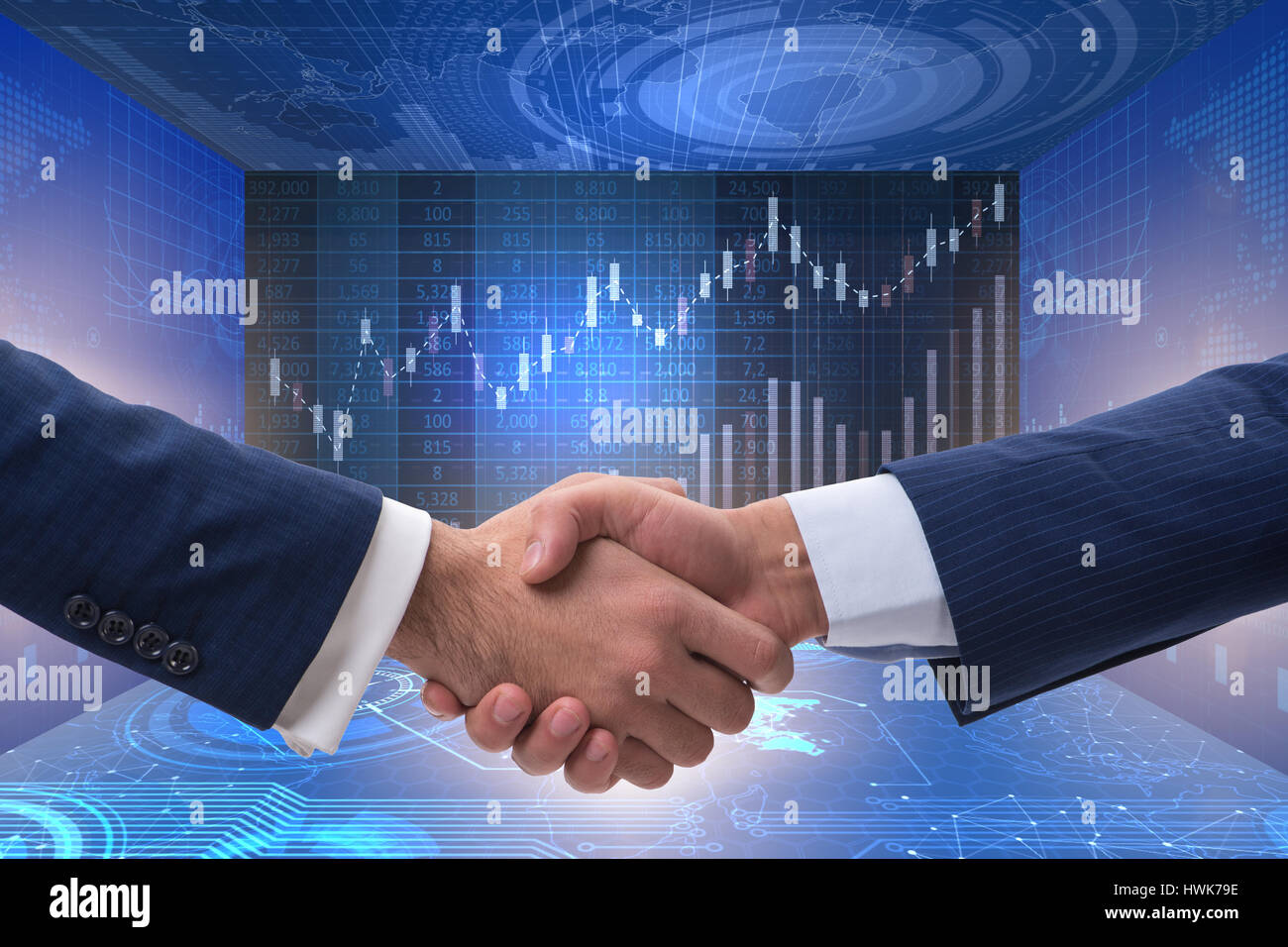 Handshake concept - business metaphor illustration Stock Photo - Alamy