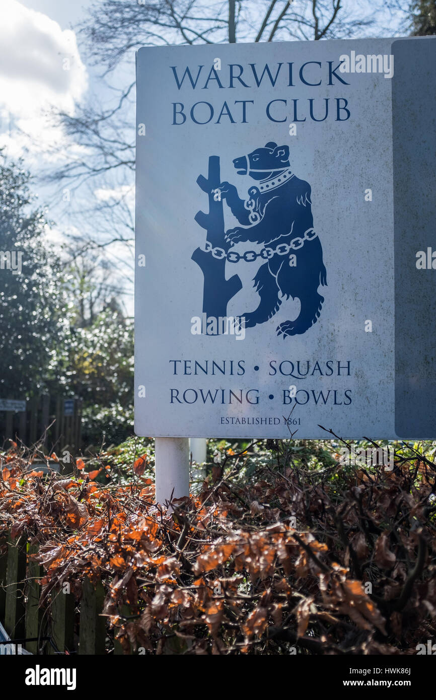 Sign for Warwick Boat Club in Warwick Stock Photo - Alamy