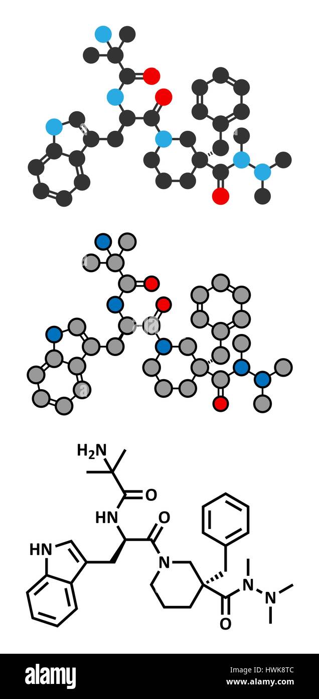Anamorelin cancer cachexia and anorexia drug molecule. Stylized 2D ...