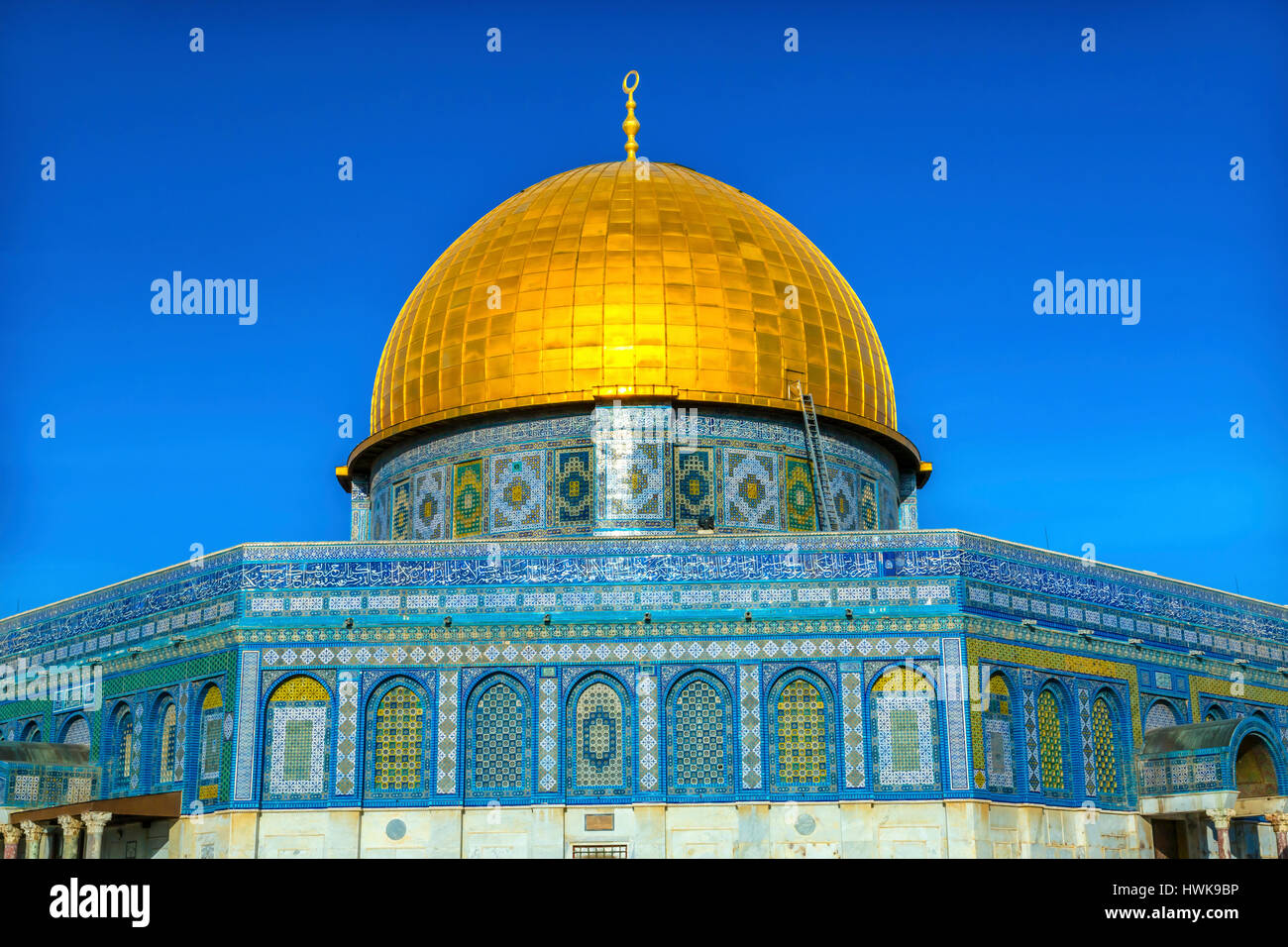 Dome of the Rock Islamic Mosque Temple Mount Jerusalem Israel. Built in ...