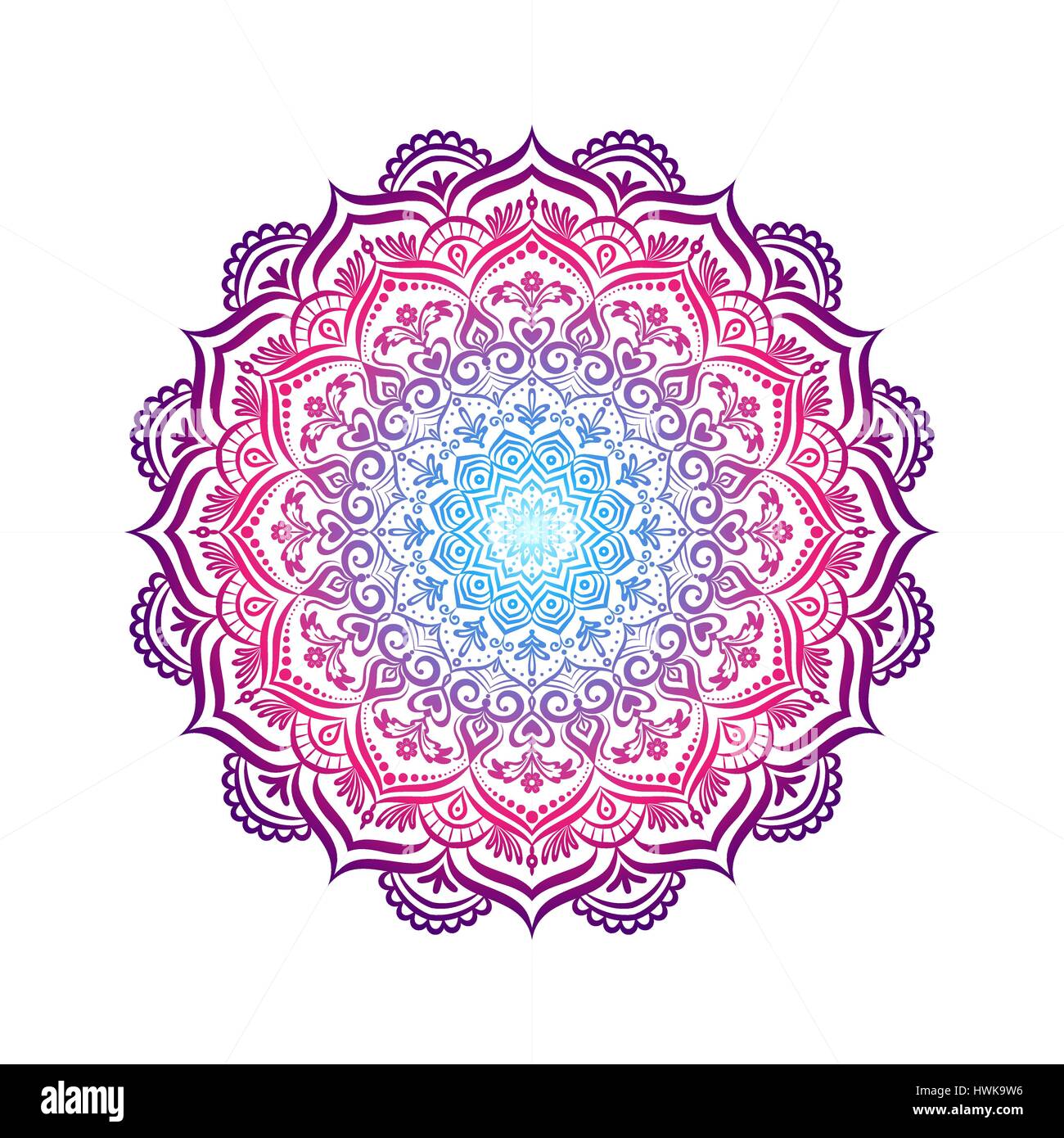 Blue indian ornament mandala Cut Out Stock Images & Pictures - Alamy